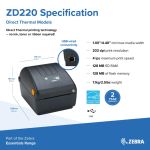 Zebra ZD220D Direct Thermal Label Printer ZD22042-D0EG00EZ | Printer Base