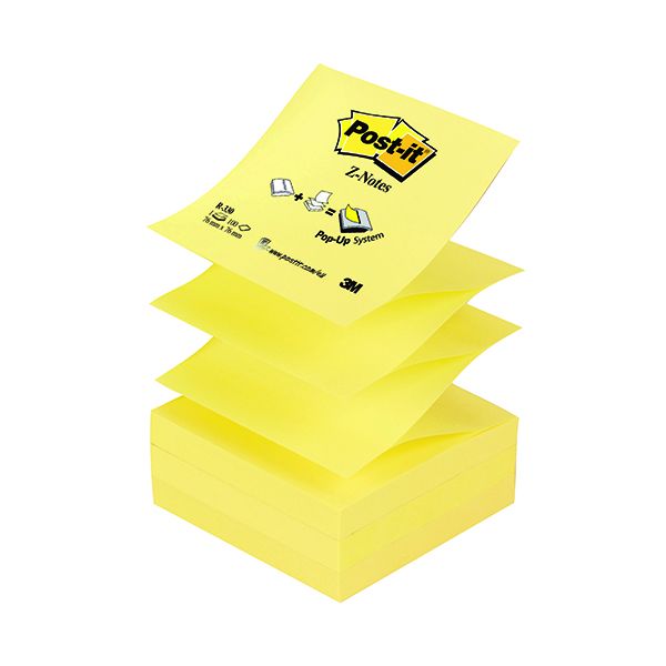 Post-it Z-Notes 76 x 76mm Canary Yellow (12 Pack) R330 | Printer Base