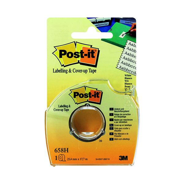 Post-it Cover Up and Labelling Tape 25.4mm 658H | Printer Base