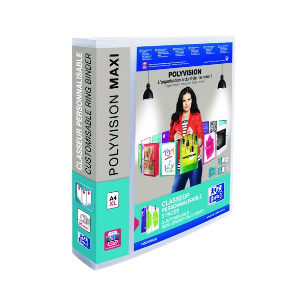 Elba Polyvision A4 Maxi Clear 40mm 4 D-Ring Presentation Binder (10 Pack) 100201797 | Printer Base