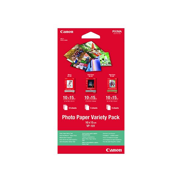 Canon Photo Paper Variety Pack 10x15cm VP-101 (20 Pack) 0775B078 ...