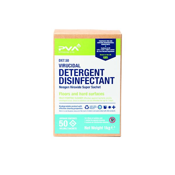 PVA Hygiene Virucidal Disinfectant Sachets 5 Litre (Pack of 50) DZ7:50 ...