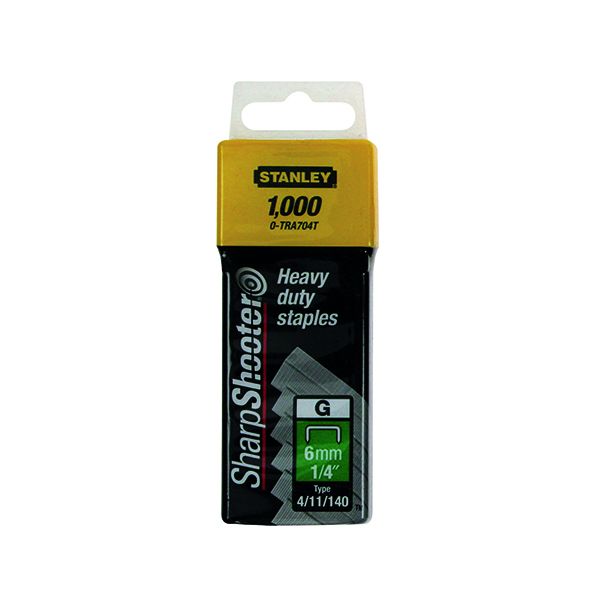 Stanley SharpShooter Heavy Duty 8mm 5/16in Type G Staples (Pack of 1000 ...