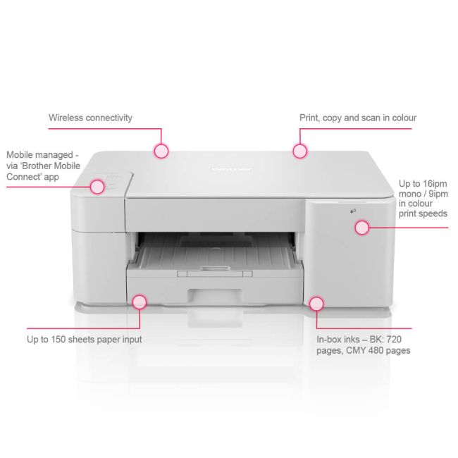 Brother DCP-J1200W A4 Colour Inkjet Multifunction Printer DCPJ1200WZU1 ...