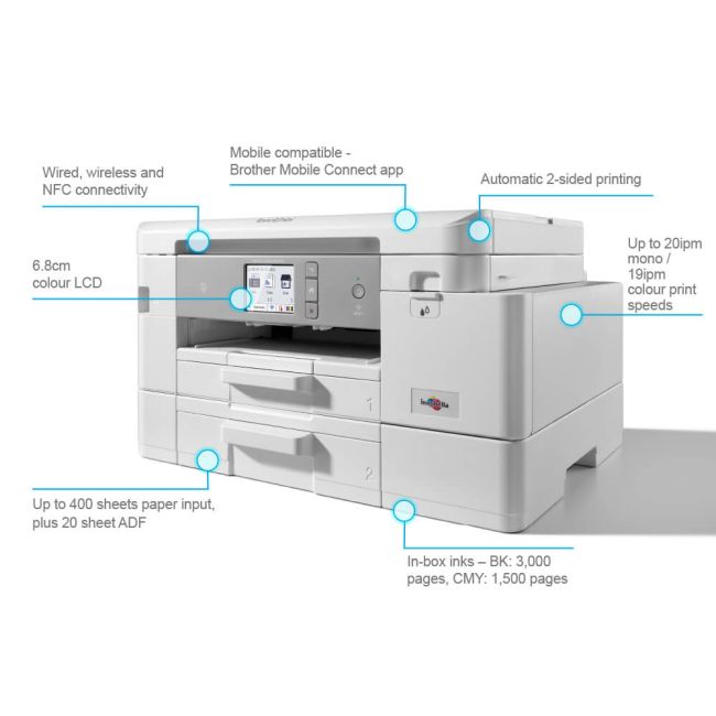 Brother MFC-J4540DW A4 Multifunction Inkjet Printer MFCJ4540DWZU1 ...