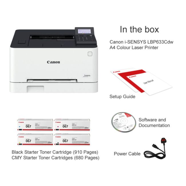 Canon i-SENSYS LBP633Cdw A4 Colour Laser Printer | Printer Base