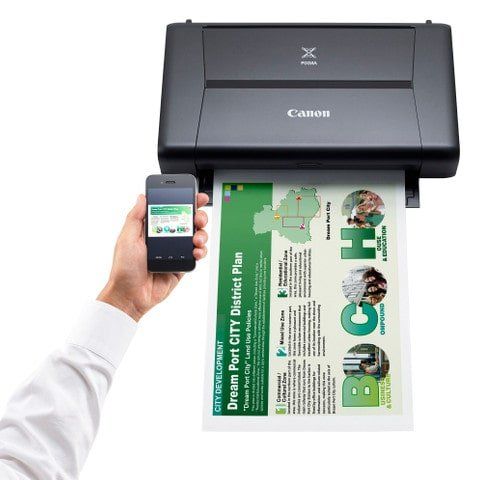 Canon PIXMA iP110 A4 Colour Inkjet Portable Printer with Battery ...