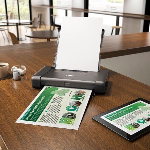 Canon PIXMA iP110 A4 Colour Inkjet Portable Printer with Battery ...