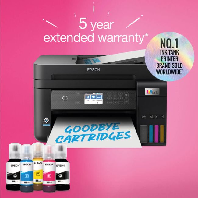 Epson EcoTank ET-3850 A4 Colour Multifunction Inkjet Printer C11CJ61401 ...