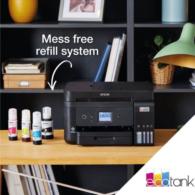 Epson EcoTank ET-3850 A4 Colour Multifunction Inkjet Printer C11CJ61401 ...