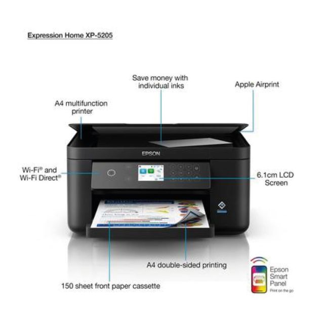 Epson Expression Home XP-5200 A4 Colour Multifunction Inkjet Printer ...
