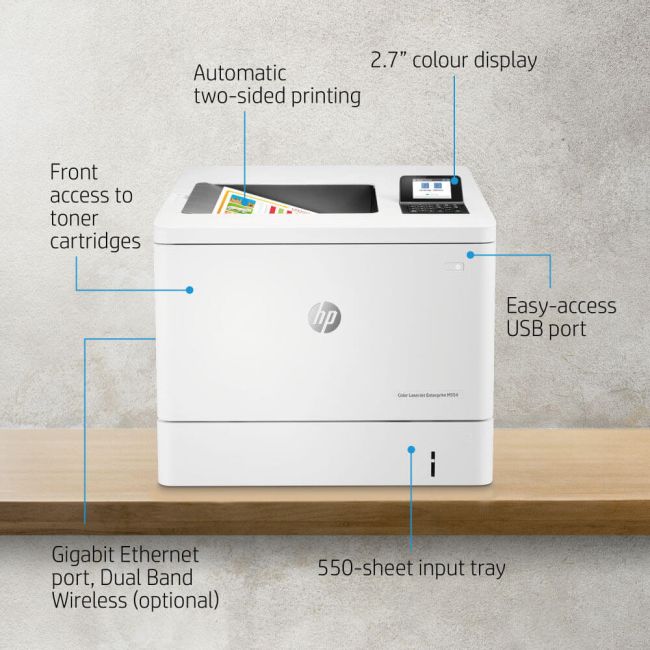 HP LaserJet Enterprise M554dn A4 Colour Laser Printer 7ZU81A#B19 ...