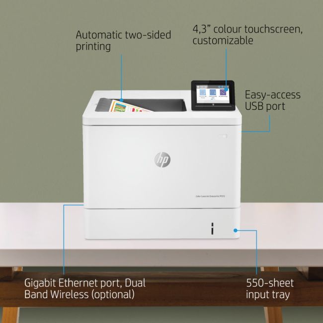 HP LaserJet Enterprise M555dn A4 Colour Laser Printer 7ZU78A#B19 ...