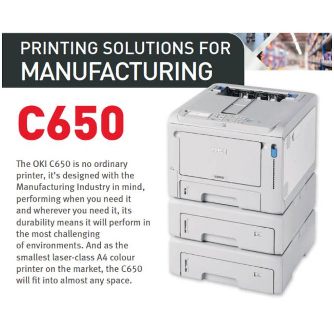 OKI C650 A4 Colour Laser Printer 09006143 | Printer Base