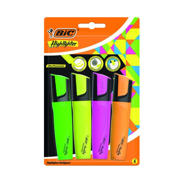Bic Marking Highlighter Chisel Tip Assorted (Pack of 4) 943647 ...