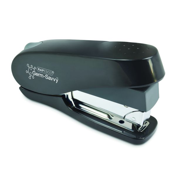 Rapesco Germ-Savvy Eco Front Loading Stapler w/2000 Staples Black 1466 ...