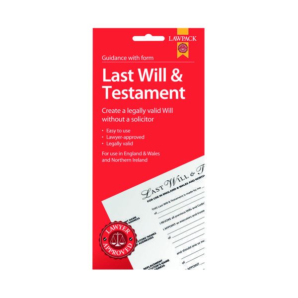 Law Pack Last Will and Testament Pack (5 Pack) F320 | Printer Base