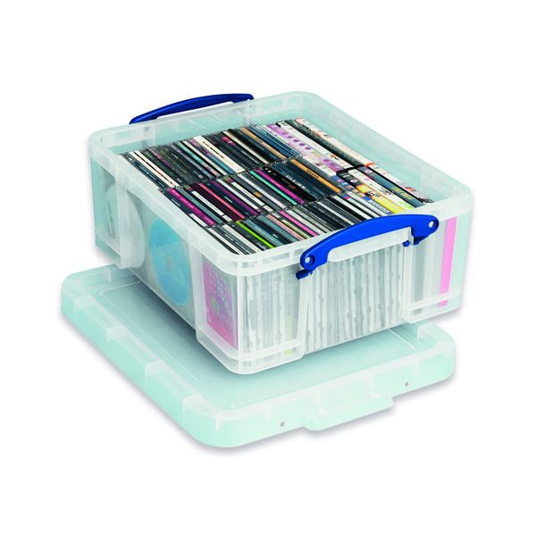 Really Useful 18L Plastic Storage Box With Lid W480xD390xH200mm CD/DVDs ...