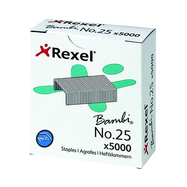 Rexel No 25 Staples 4mm (Pack of 5000) 05025 | Printer Base
