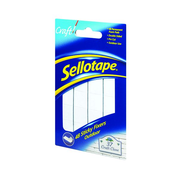 Sellotape Sticky Fixers Outdoor 20mm x 20mm (48 Pack) | Printer Base