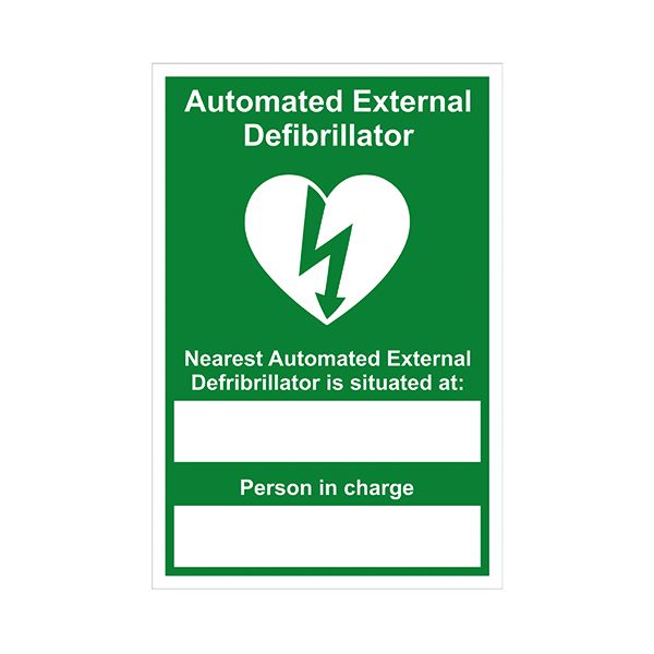 Spectrum Safety Sign Informs Staff where the Nearest Automated External ...