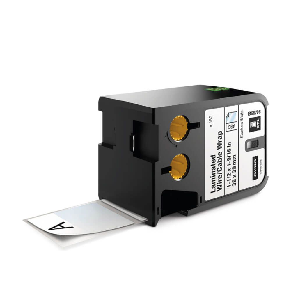 Dymo Laminated Wire Cable Wrap Black on White (38 x 39m) 1868708 ...