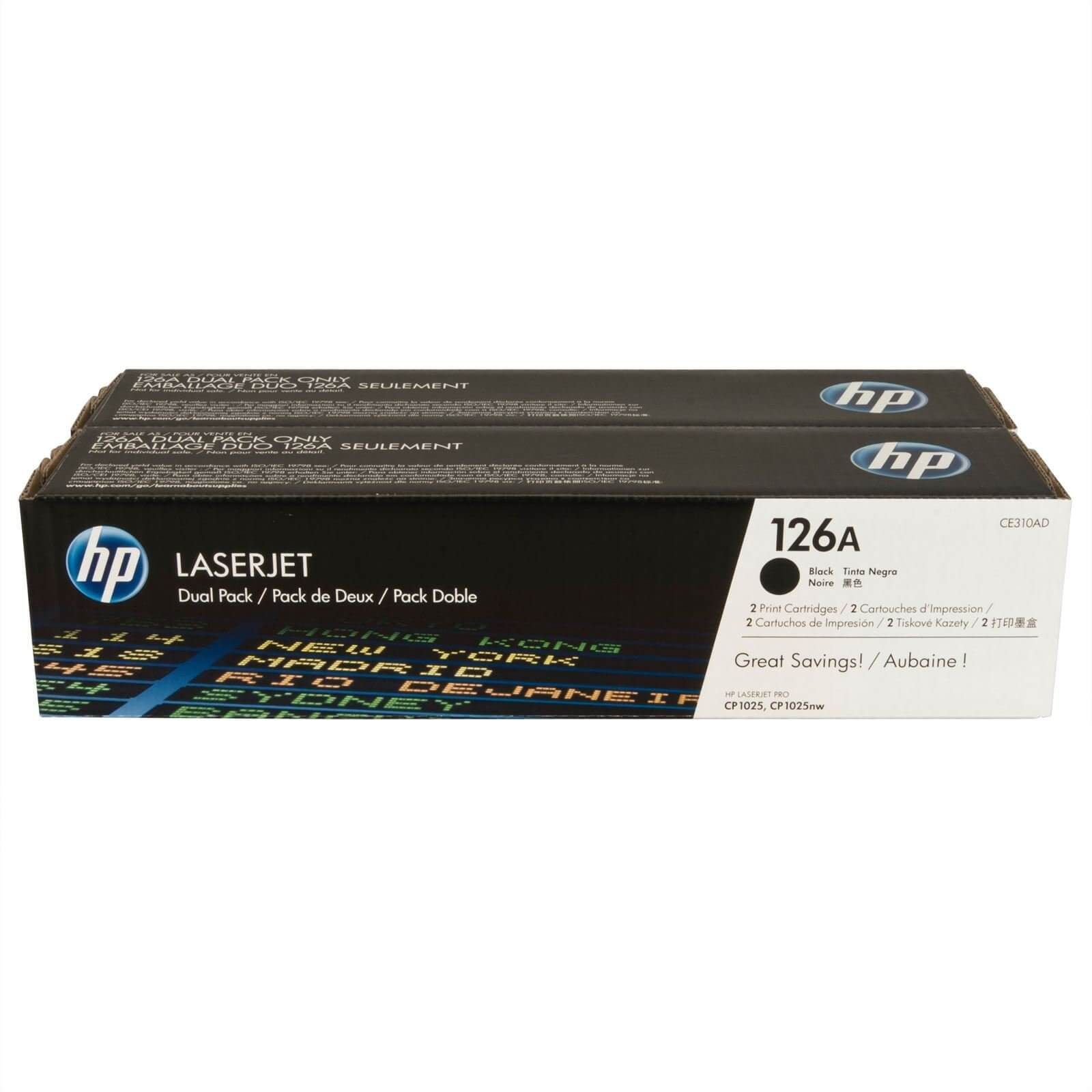 HP CE310AD 126A Black Toner Cartridge Twin Pack | Printer Base