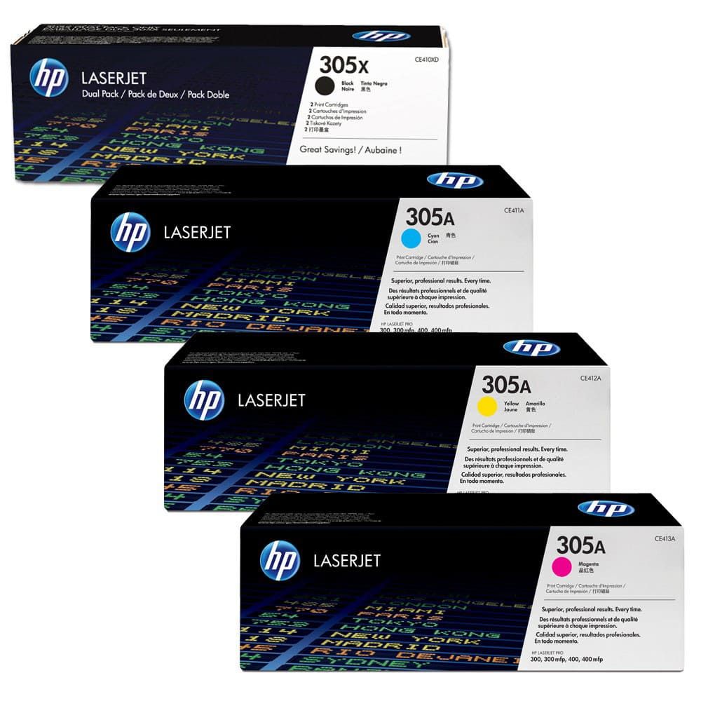 HP 305A 1 x CMY + 1 x 305X Black Toner Cartridge Multipack | Printer Base