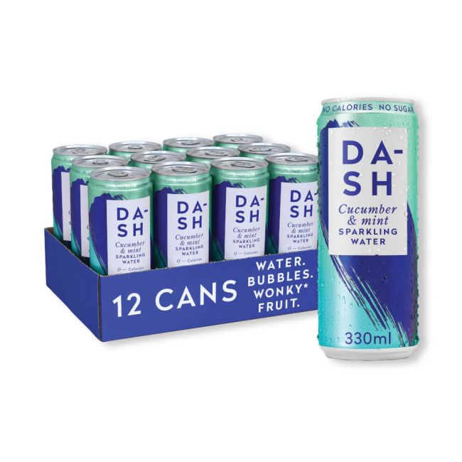 Dash Water Cucumber/Mint 330ml Can (Pack 12) DBL002 | Printer Base