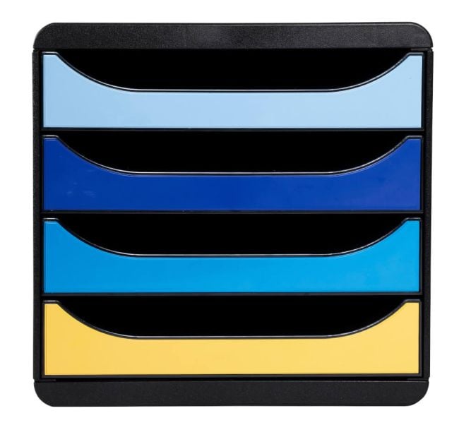 Exacompta Bee Blue 4 Drawer Unit - 3104202D | Printer Base