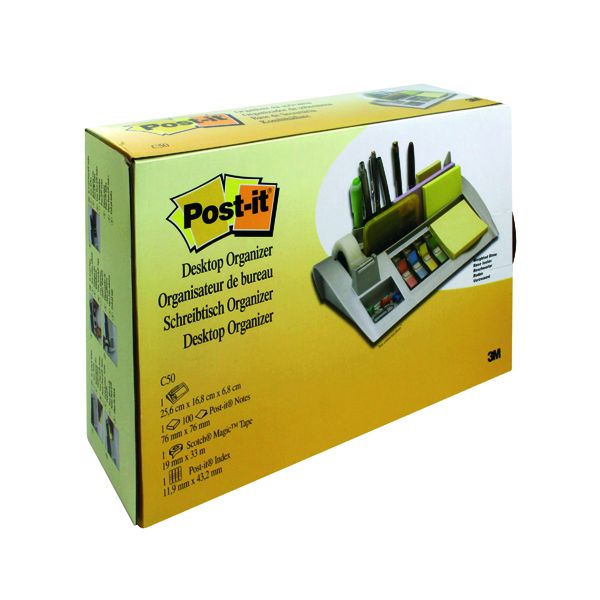 Post-it Desk Organiser Silver 7000062207 | Printer Base