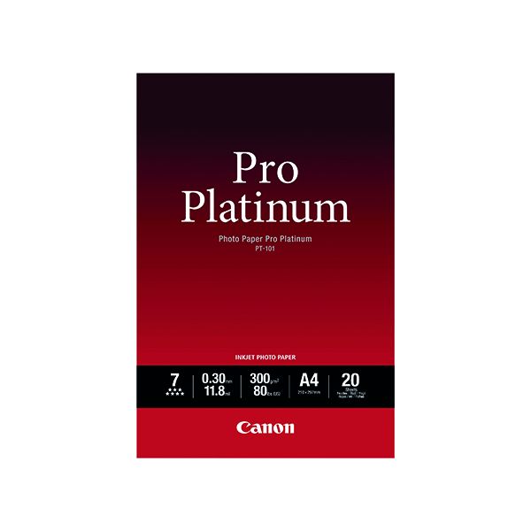 Canon Pro Platinum A4 Photo Paper PT-101 (20 Pack) 2768B016 | Printer Base