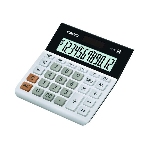 Casio 12-digit Landscape Basic Function Calculator White MH-12-WE-SK-UP ...