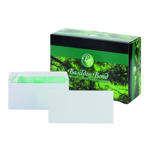 Basildon Bond DL Envelopes Wallet Peel and Seal 120gsm White (500 Pack ...