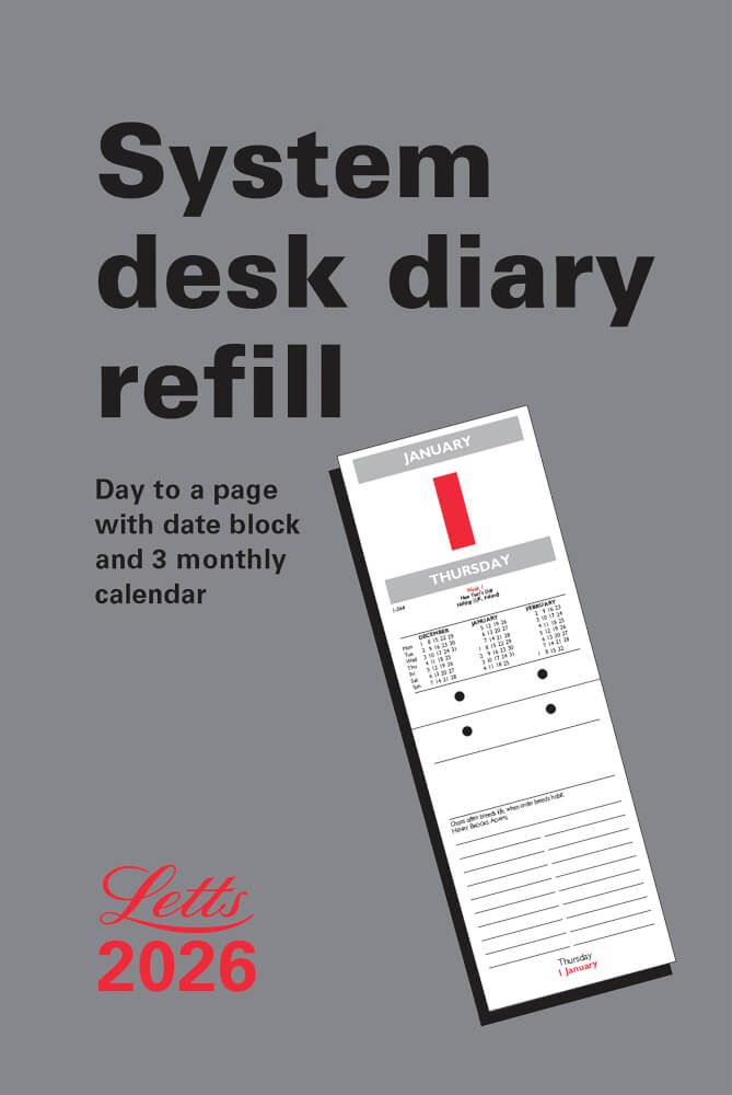 Letts System Desk Calendar Refill 2026 (26-TSDR) | Printer Base