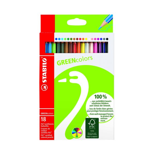Stabilo Greencolors Colouring Pencils with Hexagonal Barrel Assorted ...