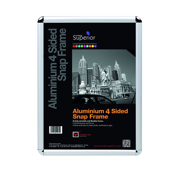 Stewart Superior Snap Frame A4 Chrome ROUNDA4 | Printer Base