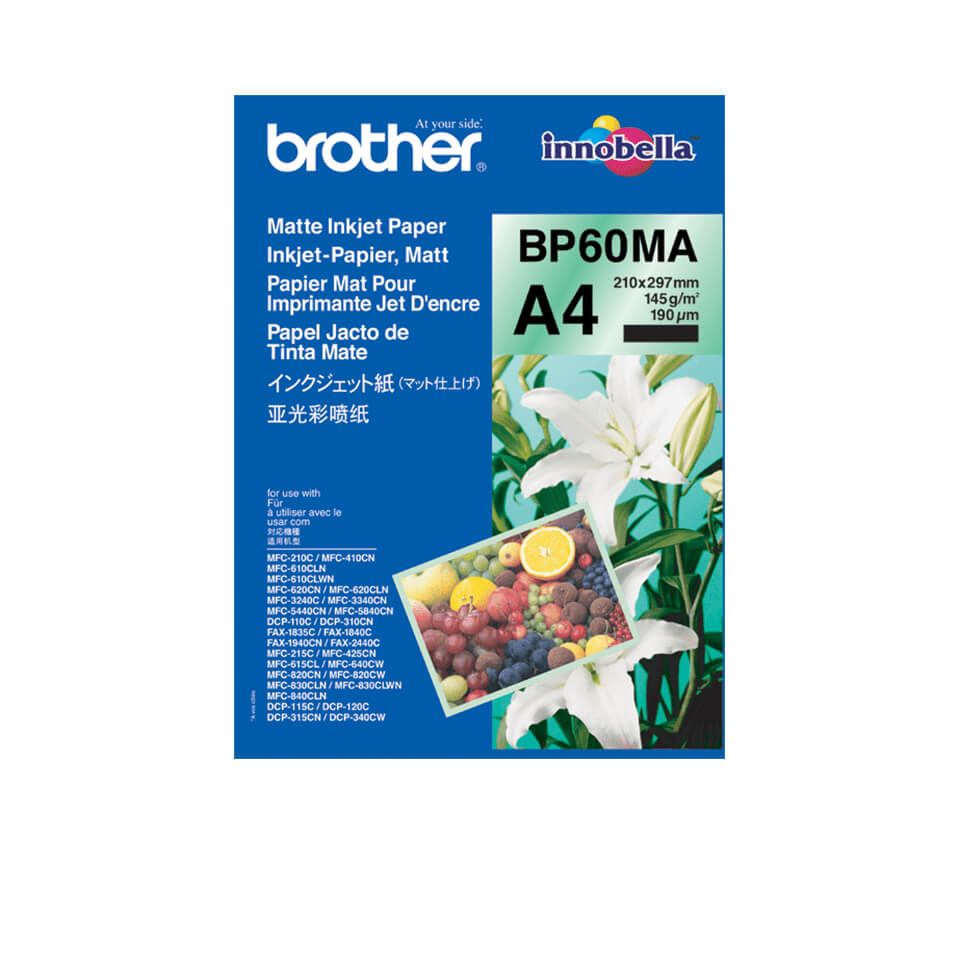 Brother A4 Matt Paper 145gsm (25 sheets) BP60MA | Printer Base