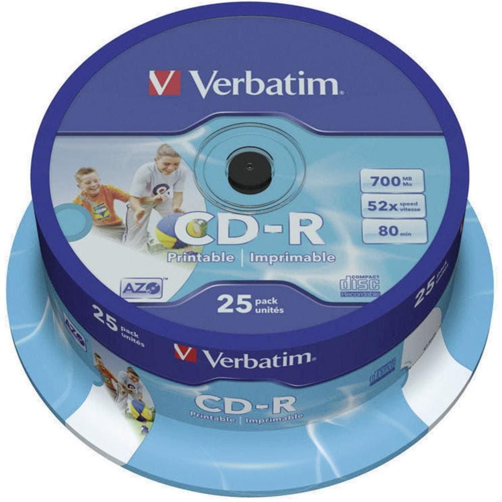 Verbatim VM43439 Spindle 25 Pack | Printer Base